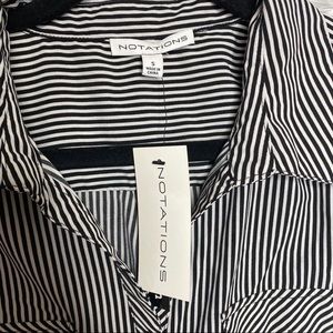 Notations | Tops | Notations Striped Button Up Womens Dress Shirt ...